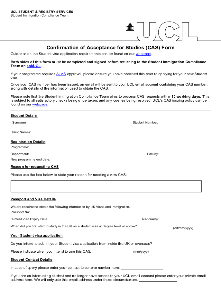 Fillable Online UCL CAS request form July 2023.doc Fax Email Print ...