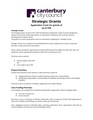 Fillable Online Strategic Grant upto 4k Grant Application Form 23/24 ...