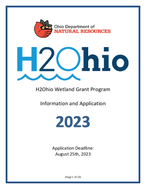 Fillable Online H2Ohio Wetland Grant Program Information and ...