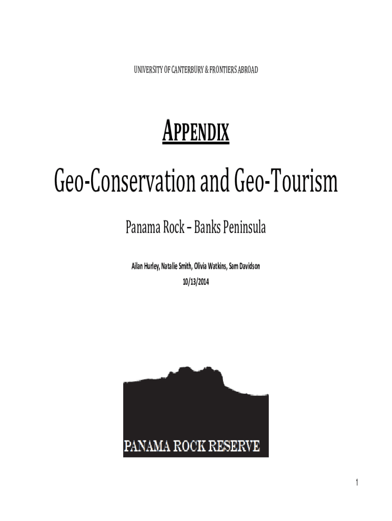 Fillable Online Panama Rock Appendix.docx Fax Email Print - pdfFiller