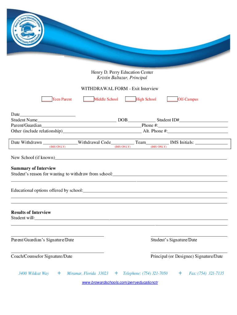 Fillable Online Henry D. Perry Education Center Kristin Baltazar, Principal ... Fax Email Print ...
