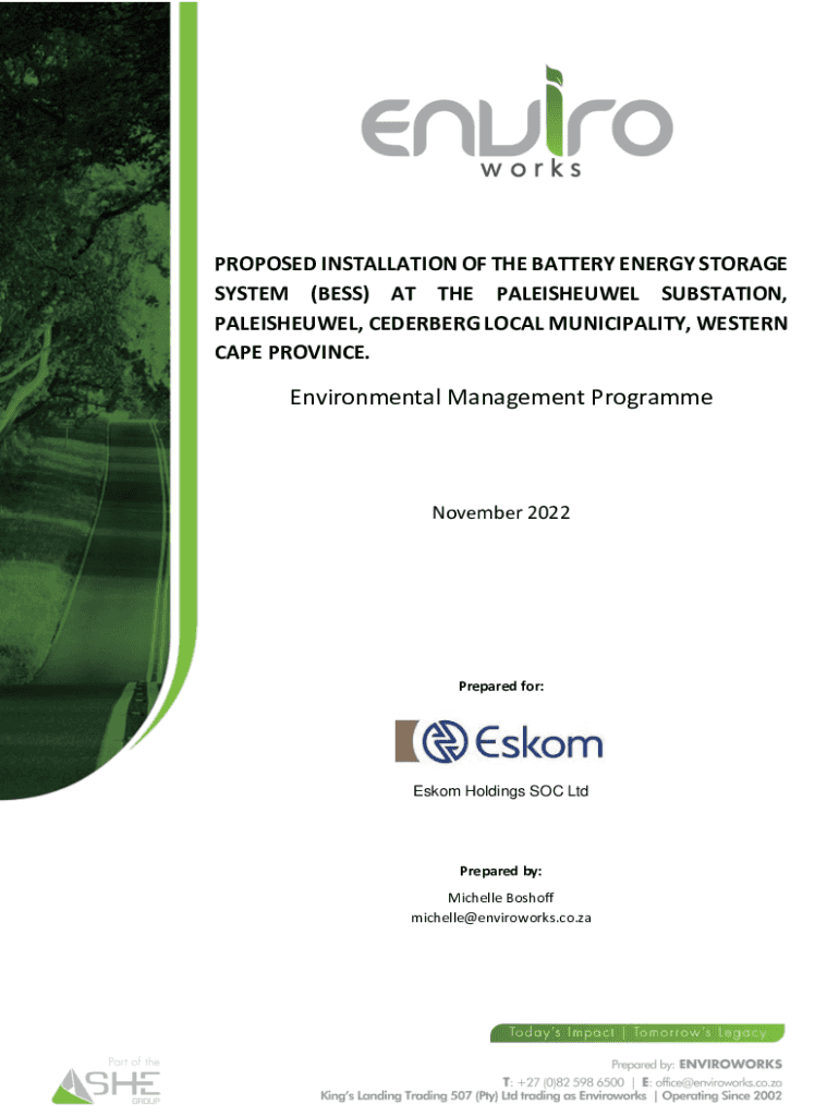 Fillable Online South Africa's Eskom starts building first battery ...