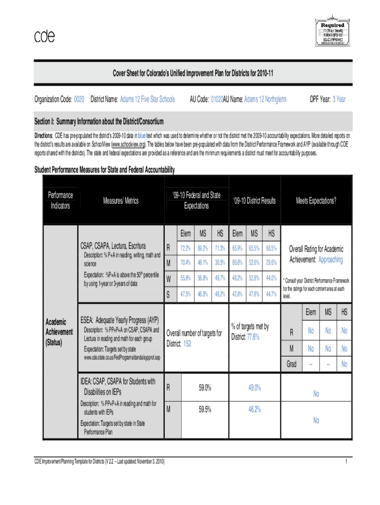 Fillable Online cedar2 cde state co About us - Adams 12 Five Star ...