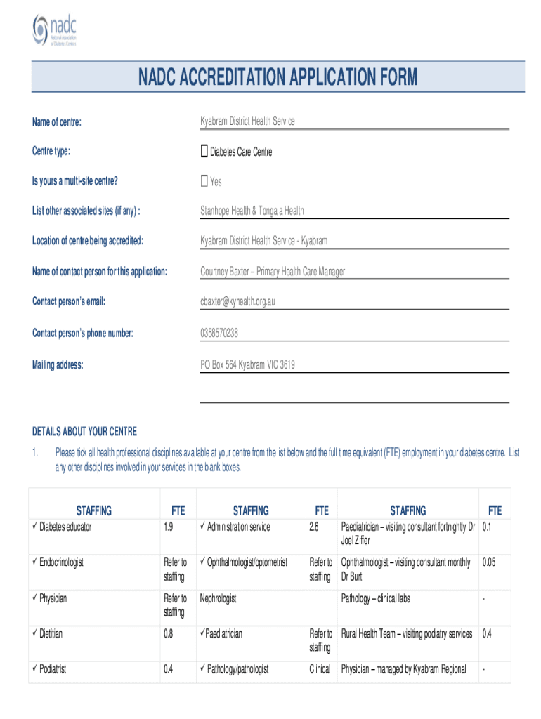 Fillable Online Accreditation-Standards-Application-Form-Kyabram- ... Fax Email Print - pdfFiller