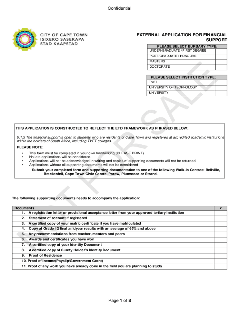 Fillable Online Confidential Page 1 of 8 EXTERNAL APPLICATION FOR ... Fax Email Print - pdfFiller