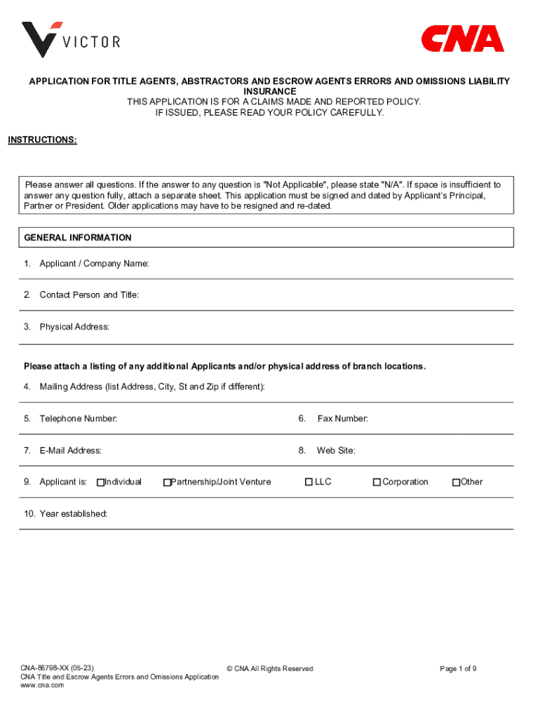 Fillable Online application for title agents, abstractors and escrow ...