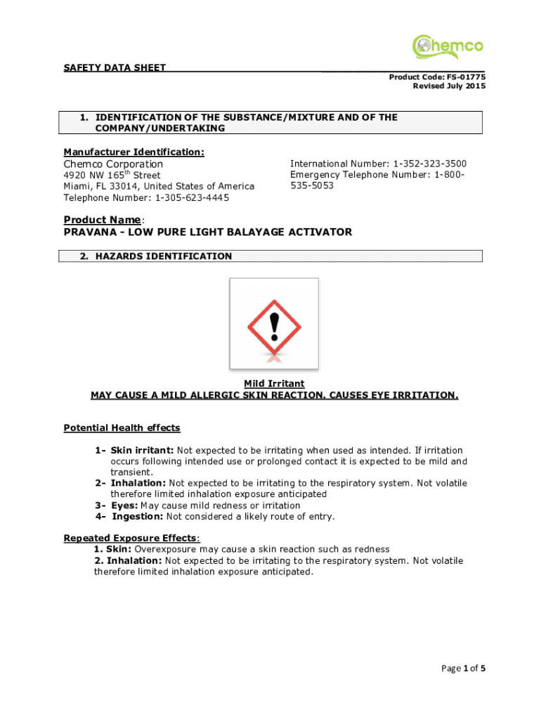 Fillable Online Phoenix Flow Systems, Inc Material Safety Data Sheet ...