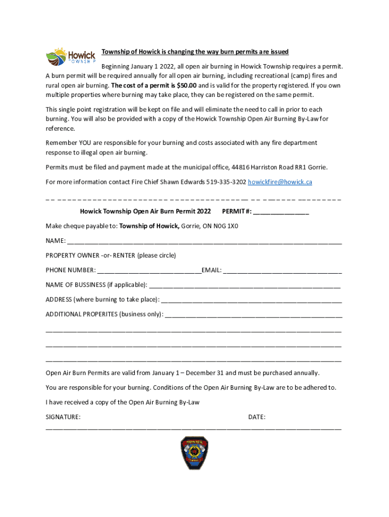 Fillable Online Outdoor Burning Permits Fax Email Print - pdfFiller