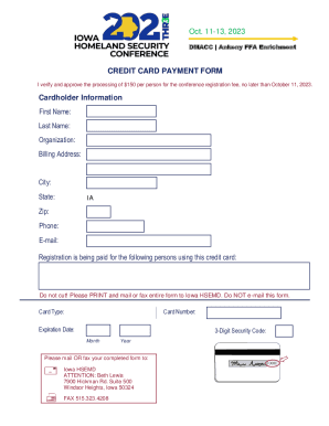 Fillable Online CREDIT CARD PAYMENT FORM Cardholder Information First ...