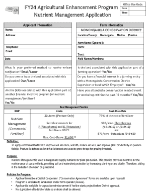 Fillable Online ECD Nutrient Management Application FY24. ... Fax Email ...