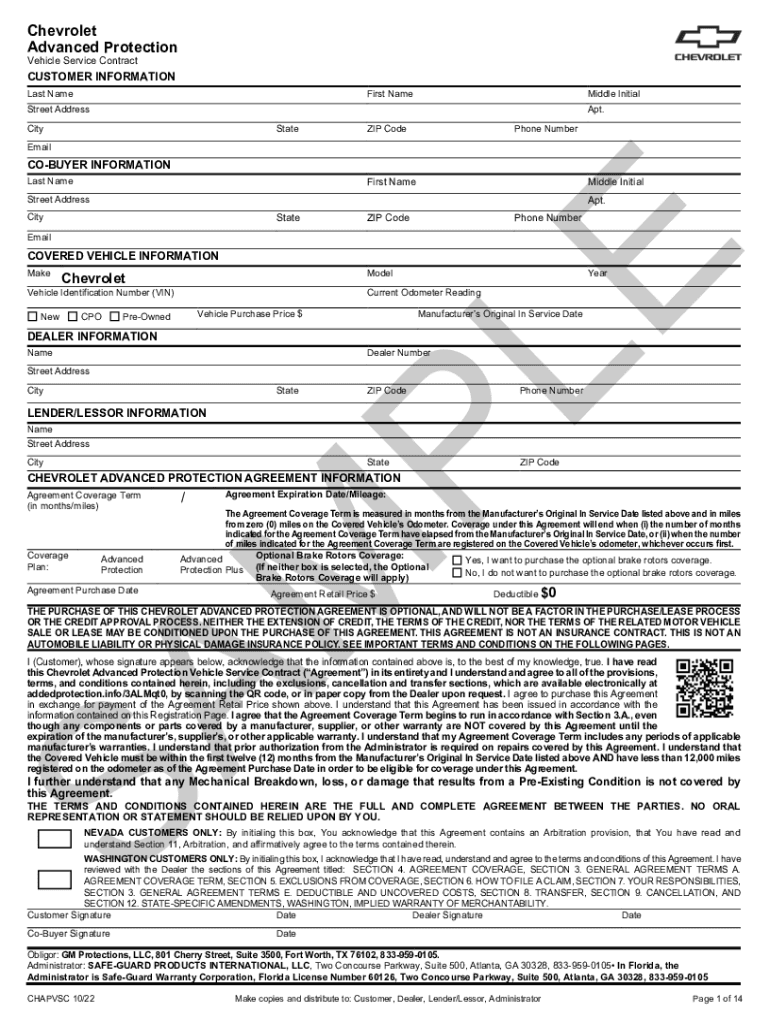Fillable Online Chevy Protection Plan FAQChevrolet Protection Fax Email ...