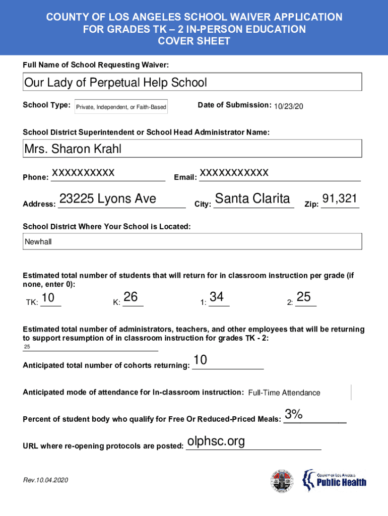 Fillable Online Waiver Application Cover Form (for use by a local ...