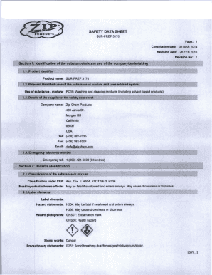 Fillable Online sur-prep 3160 aerosol - SAFETY DATA SHEET Fax Email Print - pdfFiller