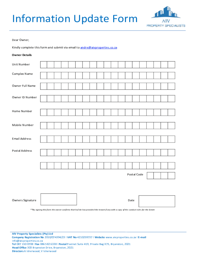 Fillable Online Multiple Parcel Property Owner Change of Address Form ...