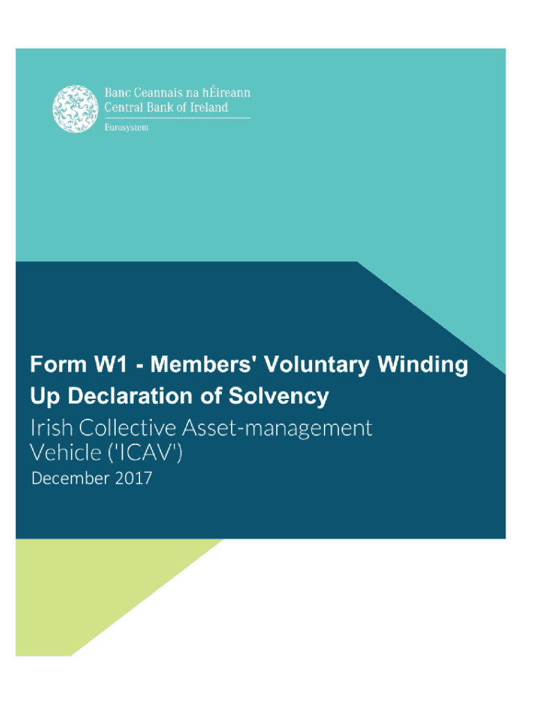 Fillable Online Draft Form W1 -Declaration of Solvency - Lansdowne ...