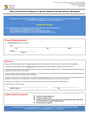 Fillable Online Application-for-Community-Impact-Award-For-Indigenous ...
