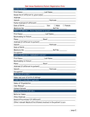 Fillable Online PATIENT-REGISTRATION-FORM. ... Fax Email Print - pdfFiller