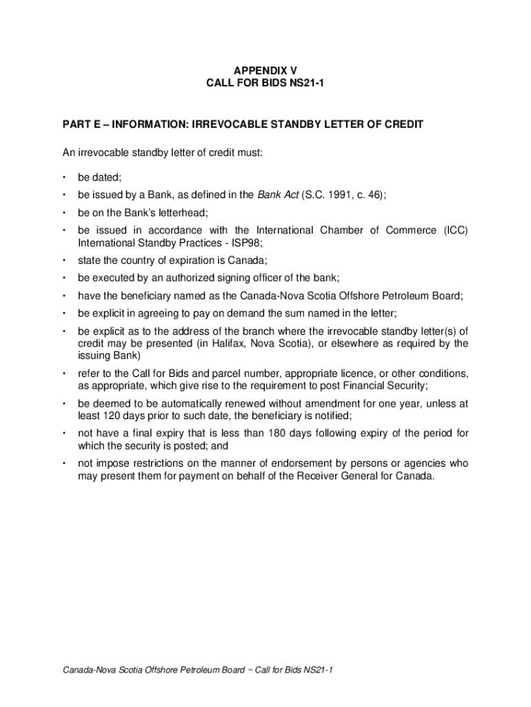 Fillable Online Appendix C Letter of Credit Sample Fax Email Print ...