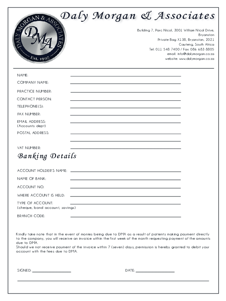 Fillable Online DMA Practice Information Form Fax Email Print - pdfFiller