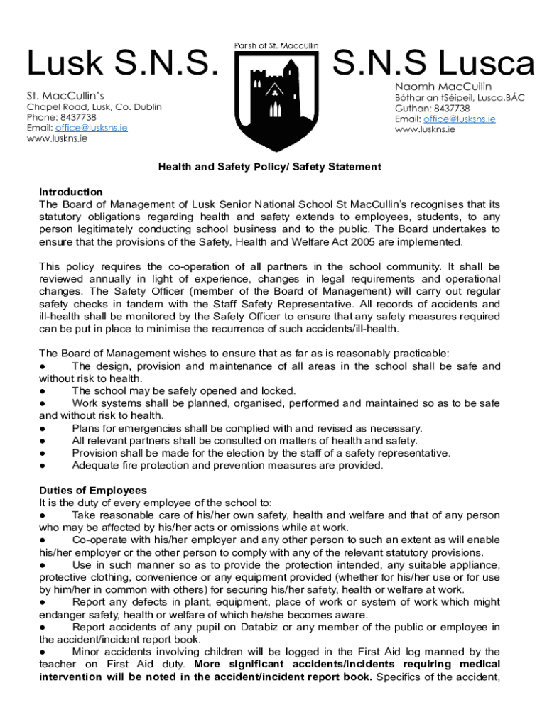 Fillable Online Policies - Lusk Junior National School JNS, St ...
