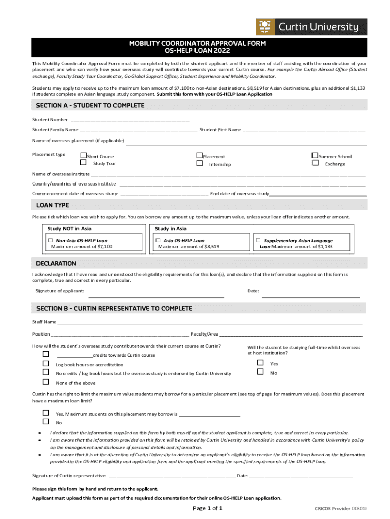 Fillable Online scholarships curtin edu 32. OS HELP - Department of Education, Australian ...