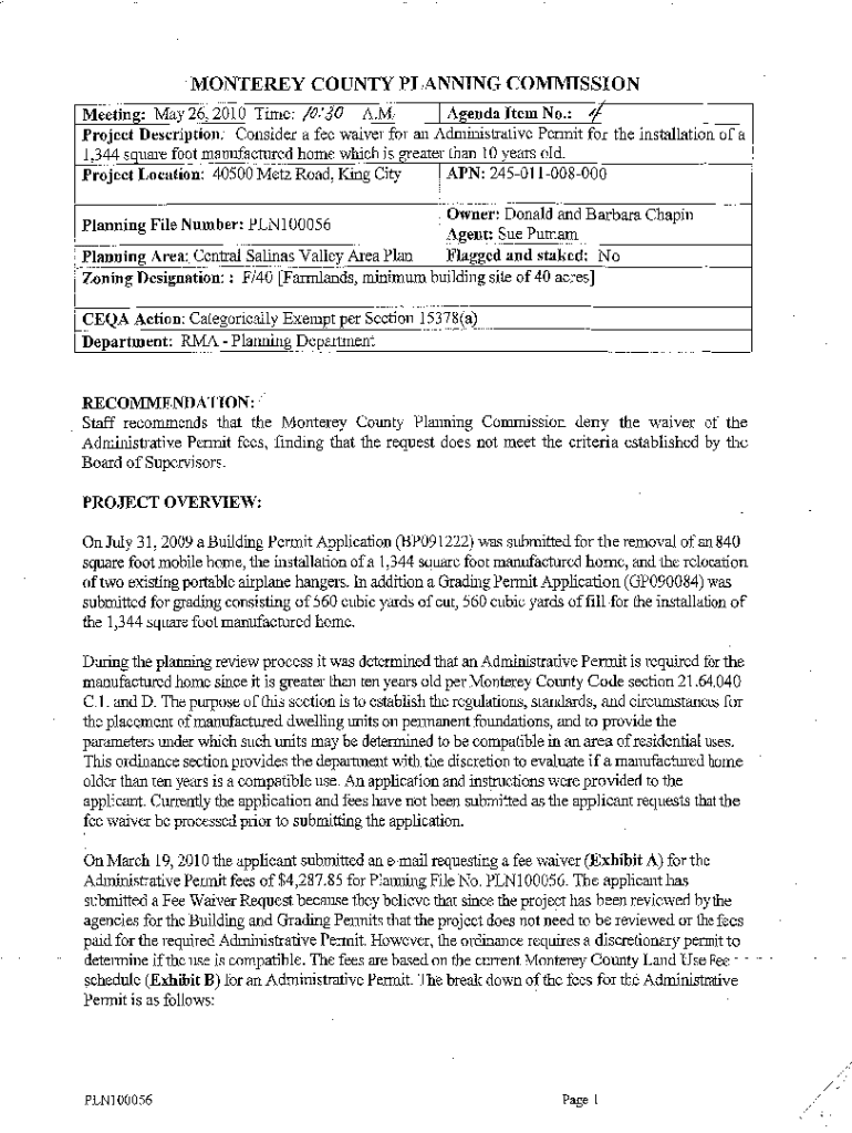 Fillable Online Project Description : Consider a fee waiver for an ...