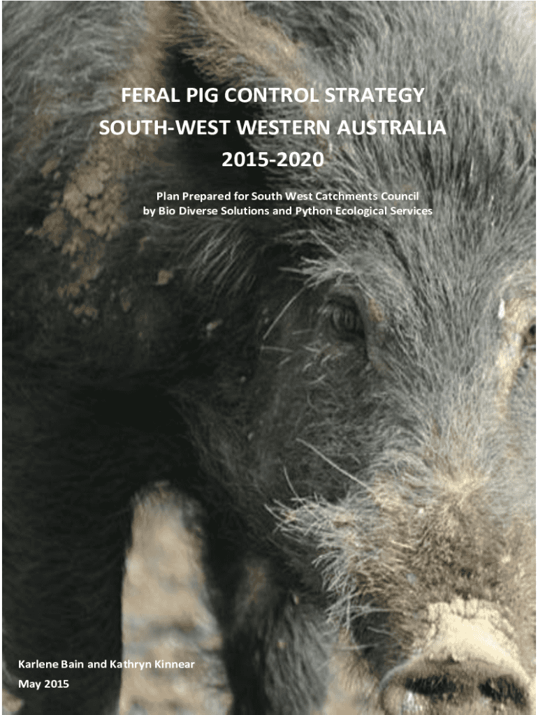 Fillable Online feral pig control strategy south-west western australia ...