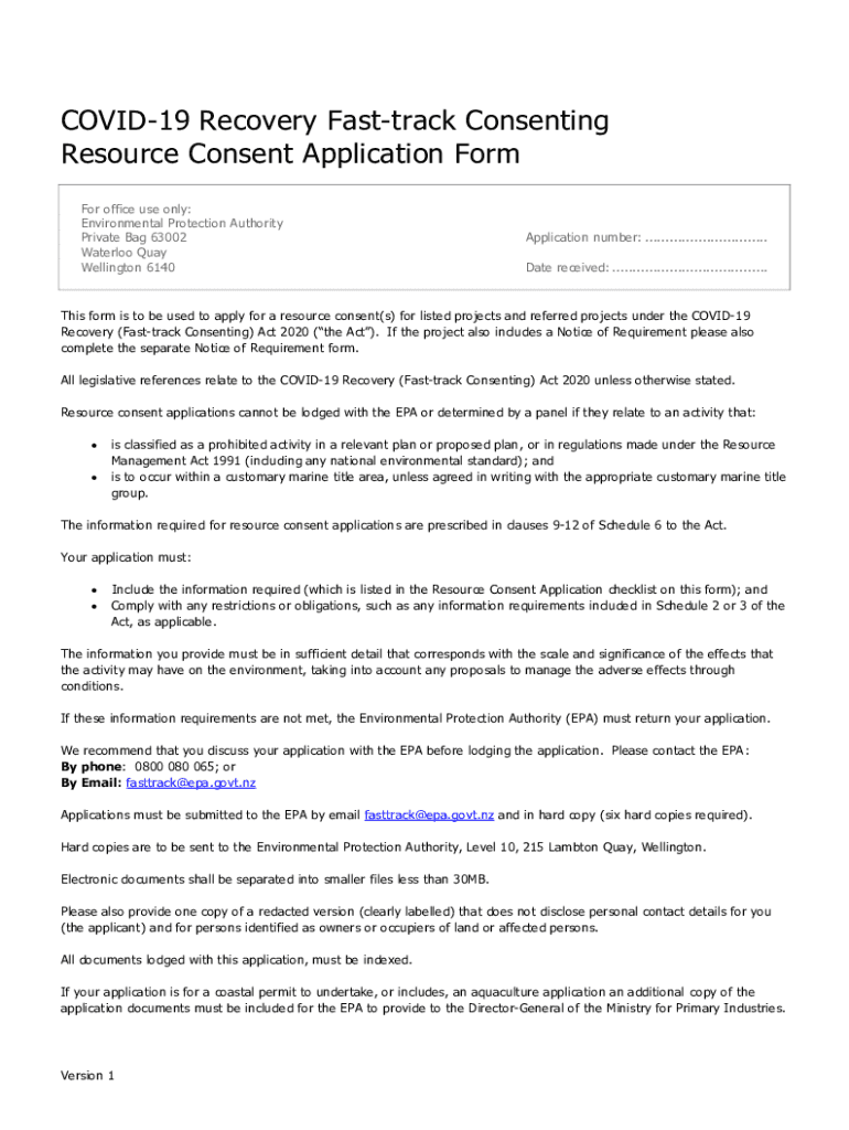 Fillable Online Resource consent application/ Fast-Track ... Fax Email Print - pdfFiller
