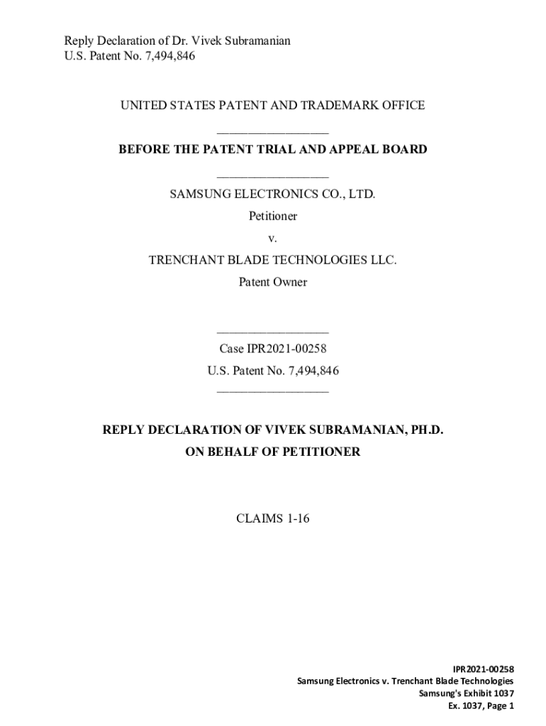 Fillable Online Reply Declaration of Dr Fax Email Print - pdfFiller