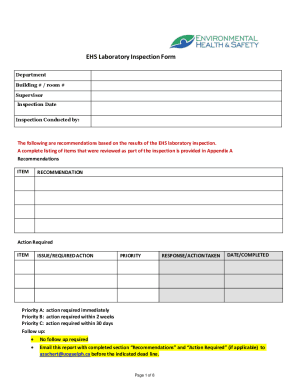 Fillable Online EHS Laboratory Inspection Form Fax Email Print - pdfFiller