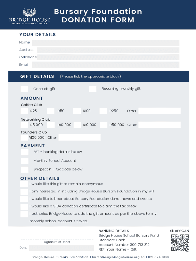 Fillable Online Copy of BHS Donation Form Fax Email Print - pdfFiller
