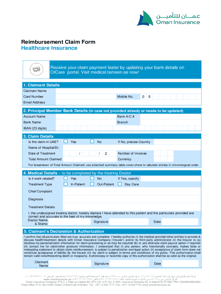 Fillable Online Claims - Medical Reimbursement Form - 13-6-23 Fax Email ...