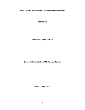Fillable Online Joint Expert Report for the Land Court of Queensland ...