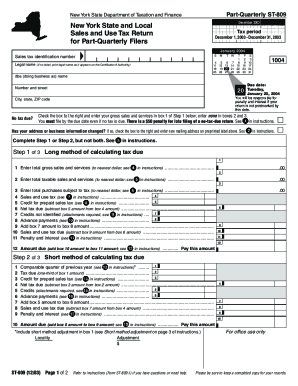 Fillable Online Form ST-809:12/03: New York State and Local Sales and ...