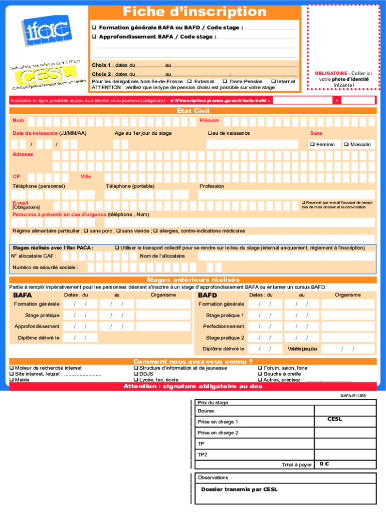 Remplissable En Ligne Les 3 tapes du BAFA Fax Email Imprimer - pdfFiller