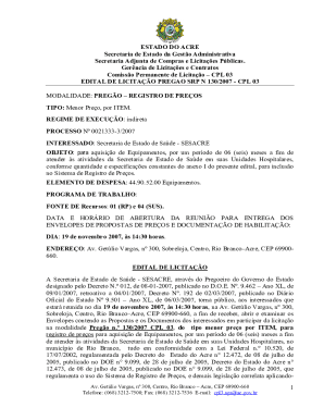 Preenchível Disponível OBJETO: A aquisio de equipamentos para atender as ... Fax Email Imprimir ...