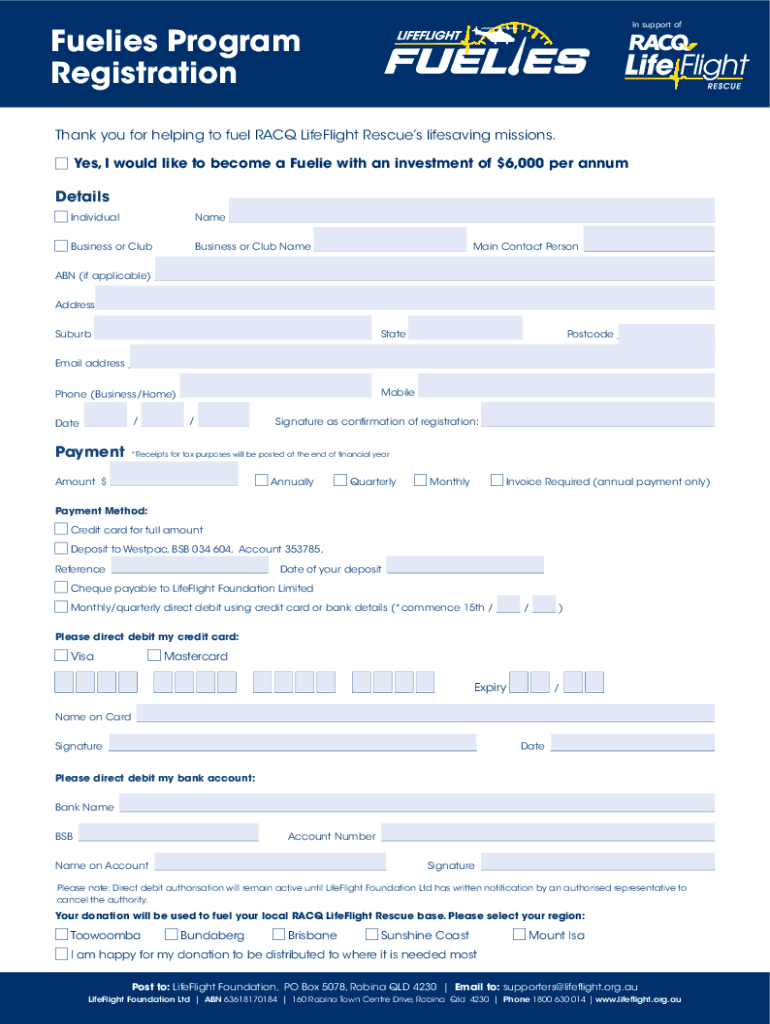 Fillable Online RACQ helps keep life-saving choppers in the air Fax ...