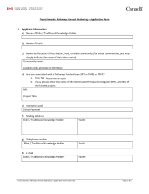 Fillable Online Pathways Annual Gathering Application Form Elder- ... Fax Email Print - pdfFiller