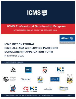Fillable Online Icms international scholarship application august2023 ...