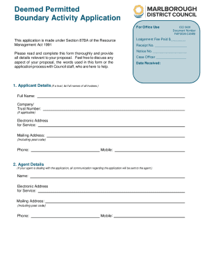 Fillable Online Form 9A Application for deemed permitted boundary ...