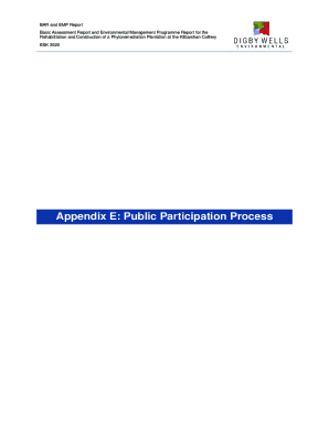 Fillable Online Appendix E: Public Participation Process Fax Email Print - pdfFiller