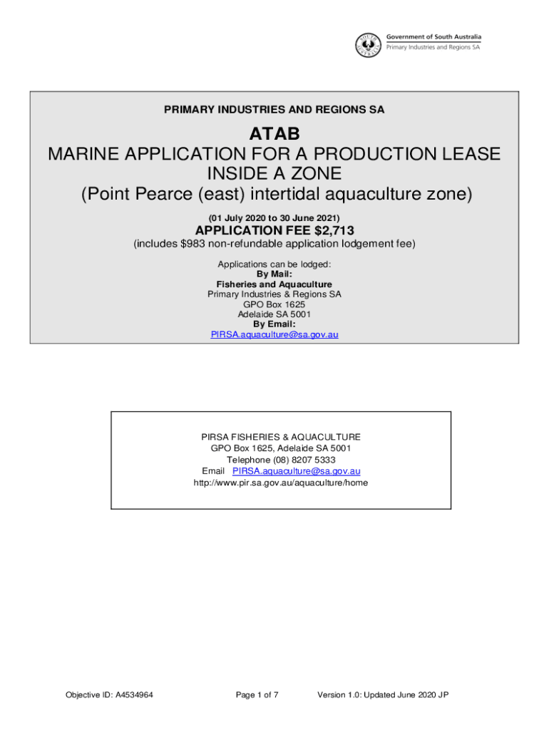 Fillable Online pir sa gov Applying for a marine aquaculture lease and ...