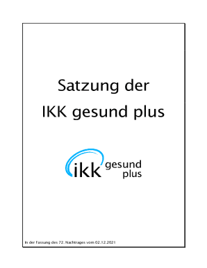 Ausfüllbar Online Satzung der IKK gesund plus Fax Email Drucken - pdfFiller