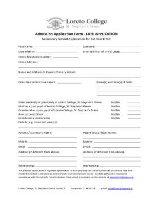 Fillable Online Application Form 1st Year Fax Email Print - pdfFiller