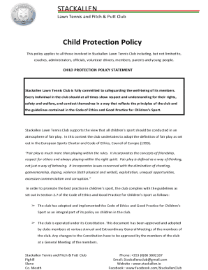 Fillable Online Child Protection Policy Stackallen Fax Email Print ...