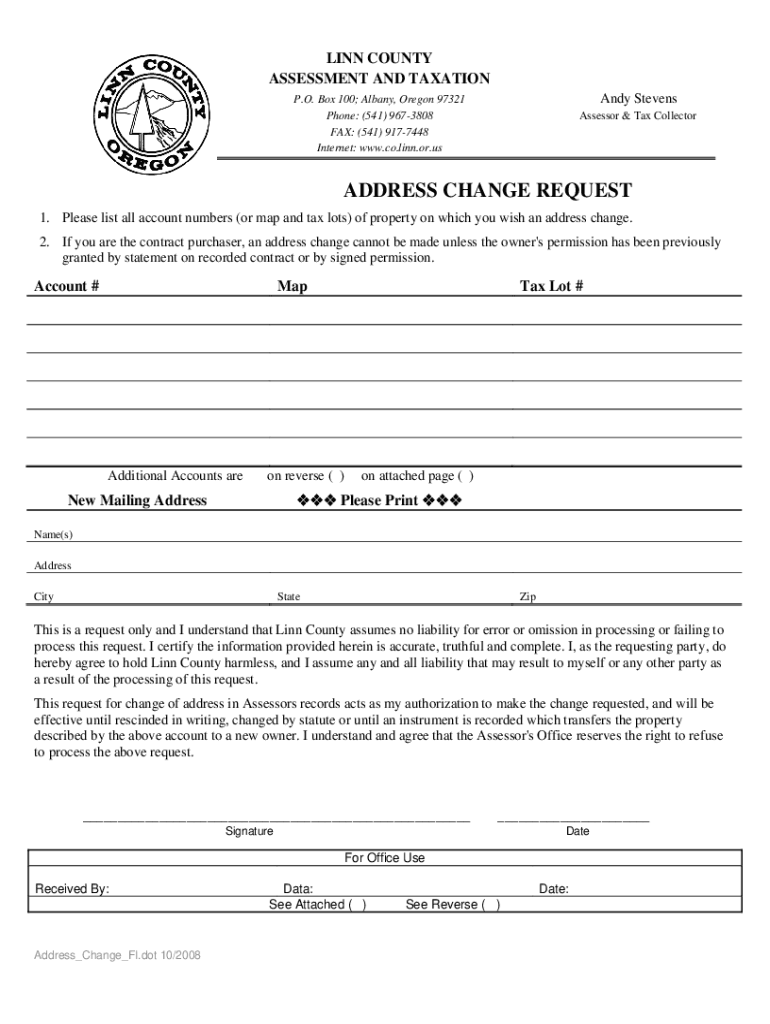 Fillable Online address change request Fax Email Print - pdfFiller