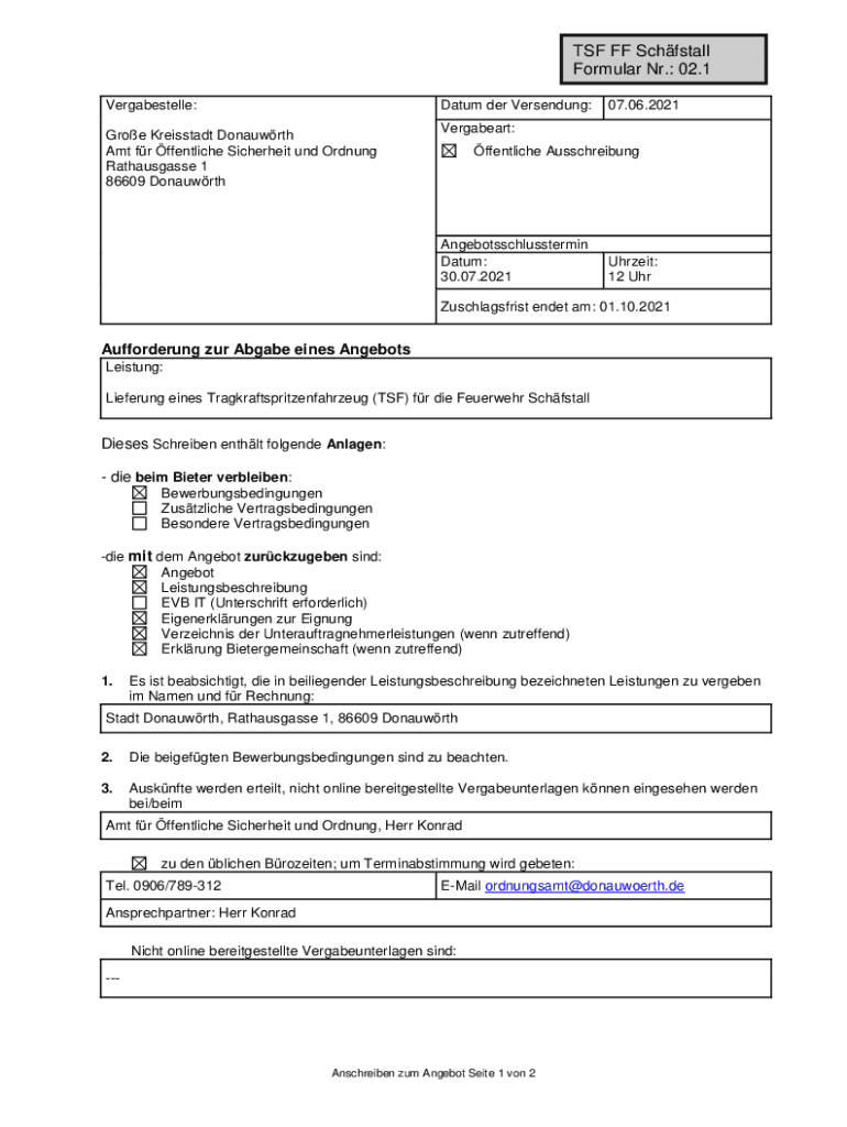 Ausfüllbar Online TSF FF Schfstall Formular Nr.: 02.1 Fax Email Drucken ...