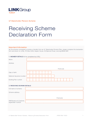 Fillable Online Receiving Scheme Declaration Form Fax Email Print - pdfFiller