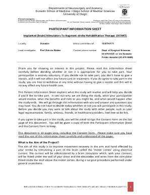 Fillable Online PARTICIPANT INFORMATION SHEET - Brai3n Fax Email Print ...