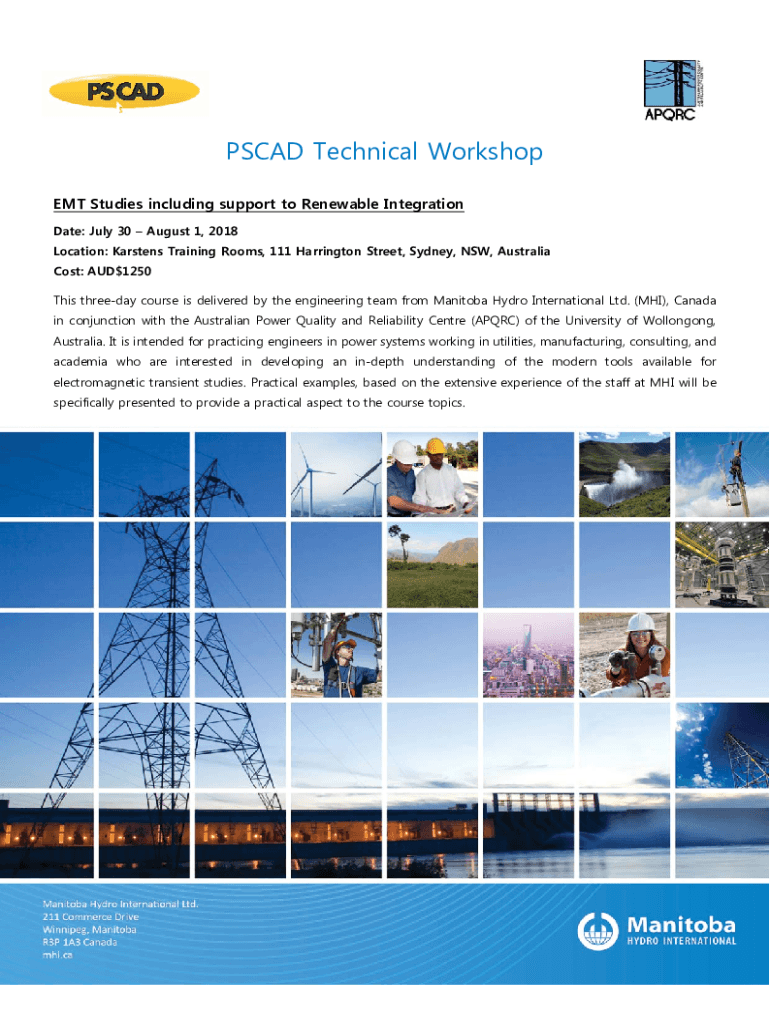 Fillable Online PSCAD Technical Workshops in Sydney, Australia Fax Email Print - pdfFiller